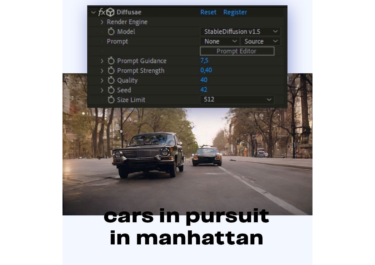 Slashcam News : Diffusae - Stable diffusion for After Effects plugin